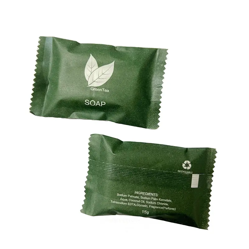 Green Tea Soap 15g Flow Pack | Single-Use Hospitality & NHS Hygiene Soap